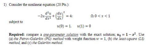 Solved 1 Consider The Nonlinear Equation 20 Pts Subject
