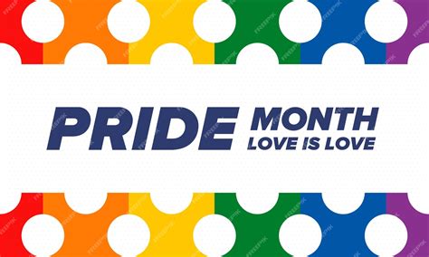 6월 Lgbt 프라이드의 달 레즈비언 게이 양성애자 트랜스젠더 Lgbt 플래그 무지개 사랑 벡터 포스터 프리미엄 벡터