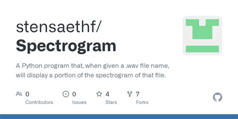 github stensaethf spectrogram a python program that when given a