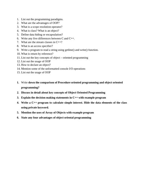 Oop Questions Pdf