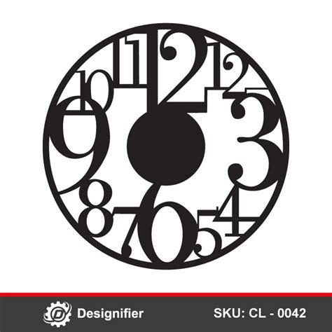 Random Digits Wall Clock Dxf Cl0042 Cdr Svg File Ready To Laser Cut