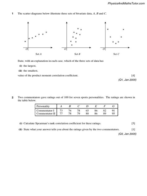 Bivariate Data 1 Pdf