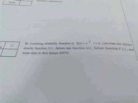 solved ii assuming reliability function is r t e−43tt≥0