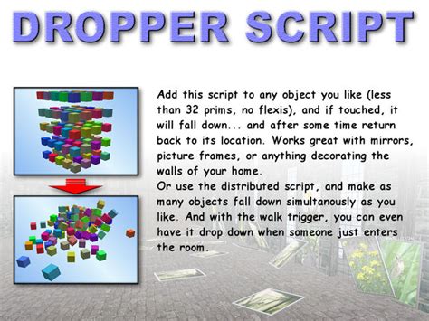 Second Life Marketplace Dropper Script