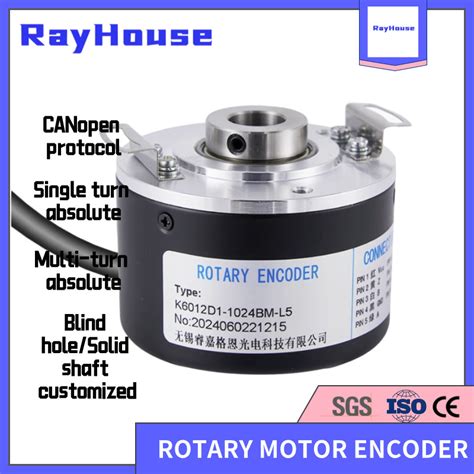 Canopen Multi Turn 1213 Bits Absolute Rotary Motor Encoder 50mm For