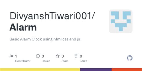 GitHub DivyanshTiwari Alarm Basic Alarm Clock Using Html Css And Js
