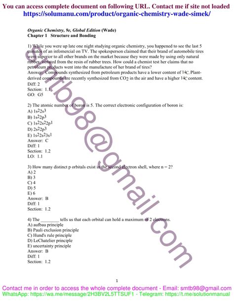 Ppt Comprehensive Question Bank For Organic Chemistry 9th Edition By Wade And Simek Powerpoint