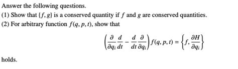 Solved Consider A Hamiltonian System With N Degrees Of