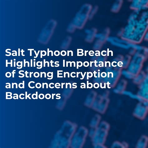 Salt Typhoon Breach Highlights Importance Of Strong Encryption And Concerns About Backdoors Siia