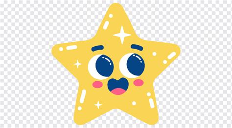 골드 스타 귀여운 만화 이모티콘 Png Pngwing