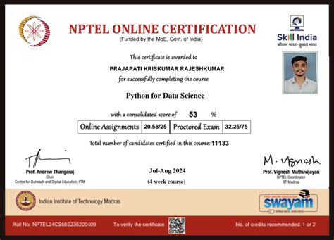 Kris Prajapati On Linkedin Thrilled To Have Completed The Python For Data Science Online Course