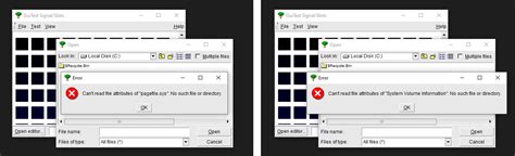 Tgfiledialog Multiple Cant Read File Attributes Errors On Windows Root Root Forum
