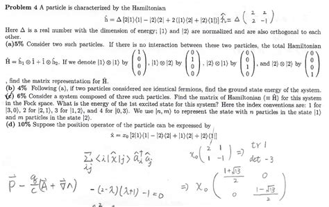 Solved Problem A Particle Is Characterized By The Chegg Com