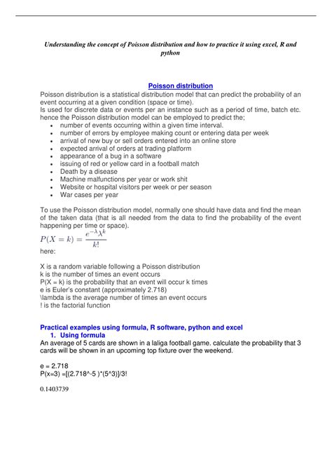 Poisson Distribution With Examples And Answers Statistics And Lean Six Sigma Stuvia Nl