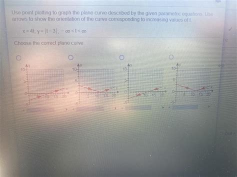 solved use point plotting to graph the plane curve described
