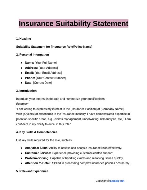24 Free Suitability Statement Samples To Download