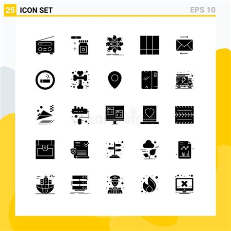 25 Thematic Vector Solid Glyphs And Editable Symbols Of Share Lines