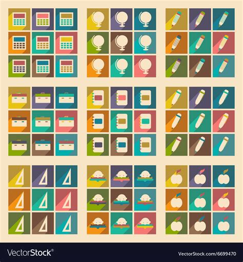 Flat With Shadow Concept And Mobile Application Vector Image