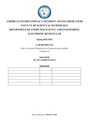 Study Of BJT Biasing Circuit Fixed Bias And Self Bias Circuits Lab Manual American