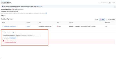 Served Model Endpoint Creation Failed And Not Able Databricks Community