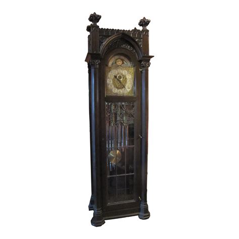 Restored Antique Gothic Grandfather Clock Tube Clock Grandfather Clock Antiques