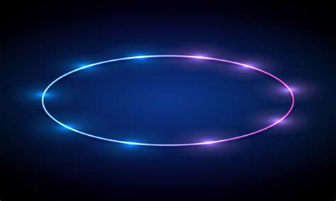 글로우 네온 서클 바닥에 파랗게 빛나는 반지 디스플레이 제품에 대한 추상적인 하이테크 배경 벡터 템플릿입니다 포털 프레임 미래 지향적인 개념입니다 추상적인 하이테크 미래
