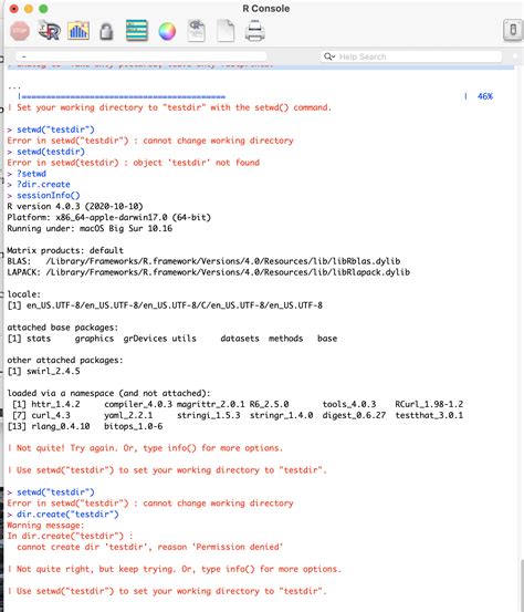 Troubleshooting Cannot Change Working Directory