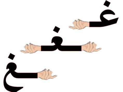 بوربوينت حرف الغين في أول الكلمة مع الحركات حروفي