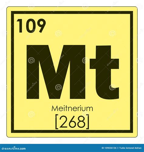 Meitnerium Chemical Element Stock Illustration Illustration Of Symbol Formula 109036136