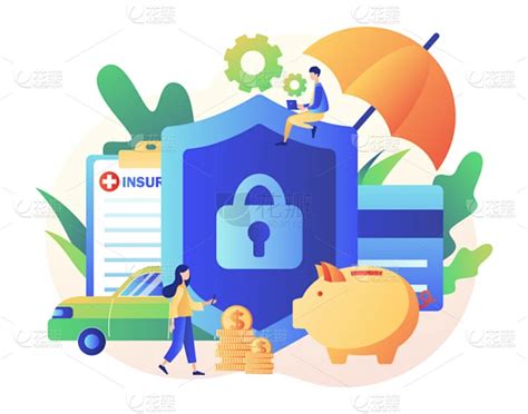 健康保健 保险 绘画插图 房地产 概念 矢量 金融 平坦的 现代 服务素材 花瓣网