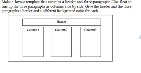 Solved Make A Layout Template That Contains A Header And