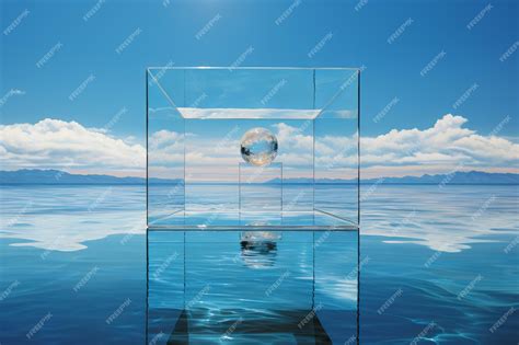 Premium AI Image | Clear Shaped Box Floating Above Water Tranquil ...