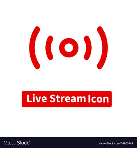 red live streaming icon royalty free vector image