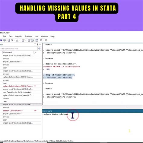4 Handling Missing Values In Stata Introduction To Stata For Beginners Stata Statatutorial