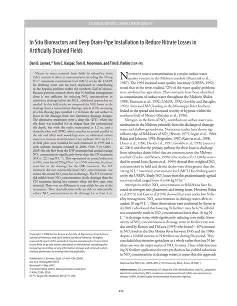 Pdf In Situ Bioreactors And Deep Drain Pipe Installation To Reduce