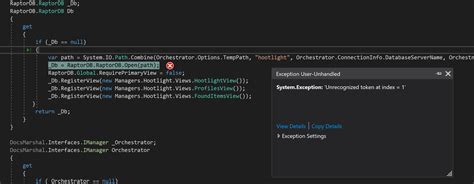 Systemexception Unrecognized Token At Index 1 · Issue 13