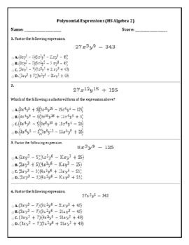 Polynomial Expressions Algebra By Mai D Teachers Pay Teachers