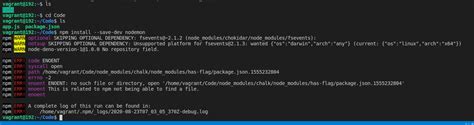installing npm package do not work inside vagrant ubuntu 18 04 lts box