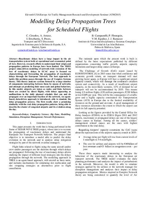 Pdf Modelling Delay Propagation Trees For Scheduled Flights