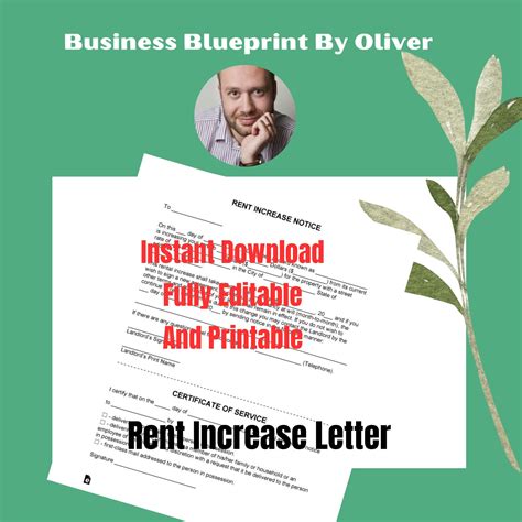 Rent Increase Letter Rental Rate Update Rent Adjustment Rental Rate