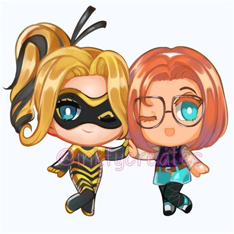 Miraculous Ladybug Chibis Queen Bee And Serena By Inkfy On Deviantart
