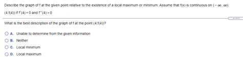 Solved Describe The Graph Off At The Given Point Relative To Chegg