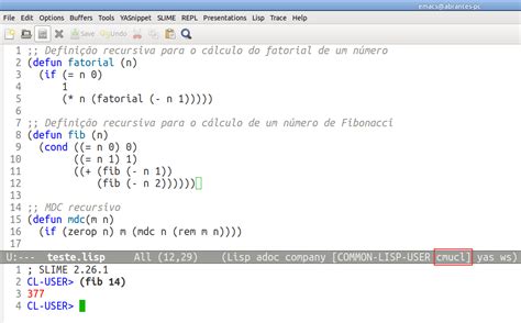 Ambiente De Desenvolvimento Para Common Lisp Emacs Sbcl Cmucl Quicklisp Utilitários