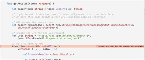 Iphone EXC BAD ACCESS Error In App Alamofire Stack Overflow