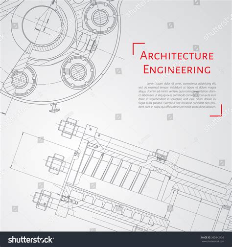 Vector Technical Blueprint Mechanism Engineer Illustration Stock Vector Royalty Free 363842435