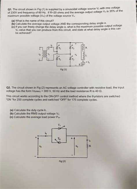 Solved Q The Circuit Shown In Fig Is Supplied By A Chegg