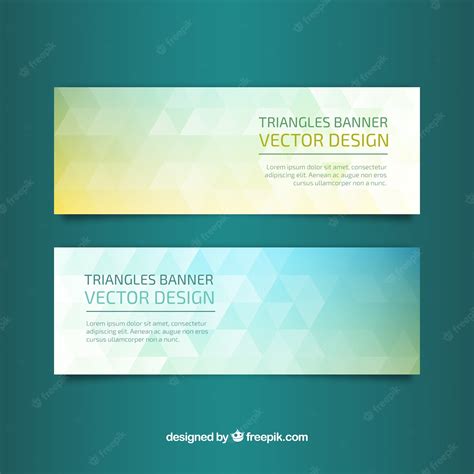 우아한 삼각형 배너 무료 벡터