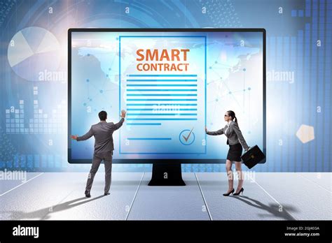 Smart Contracts As Illustration Of The Blockchain Technology Stock Photo Alamy