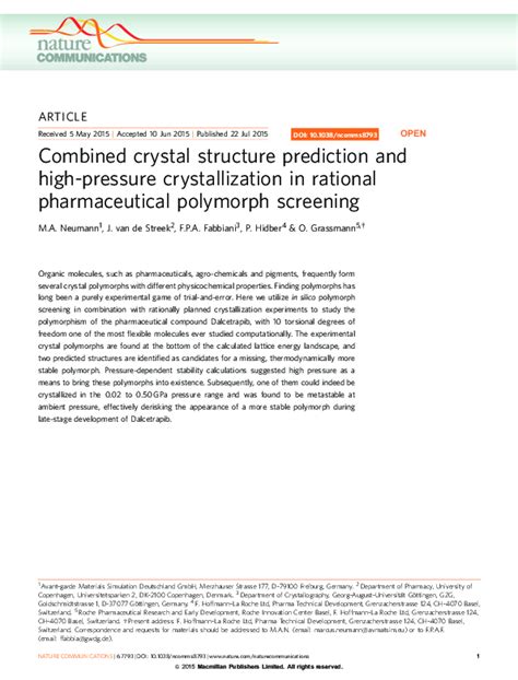 Pdf Combined Crystal Structure Prediction And High Pressure