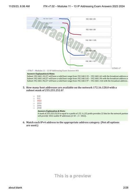 SOLUTION ITN V Modules IP Addressing Exam Answers Redes RED